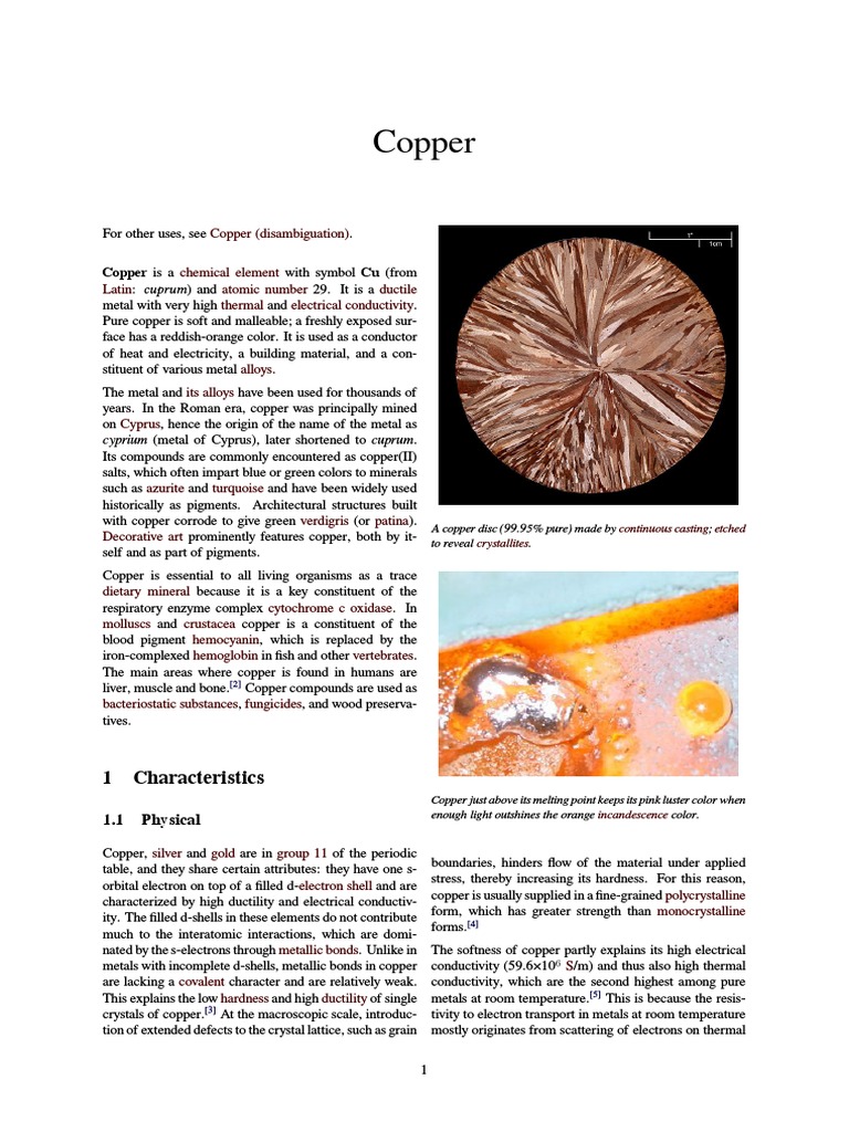 Copper | PDF | Bronze Age | Copper