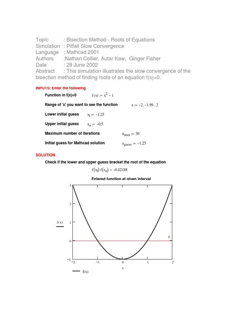 Bisection Methode Mathematical Analysis Mathematical Concepts Free 30 Day Trial Scribd 4393