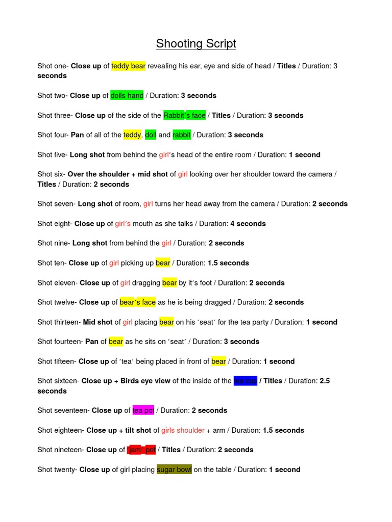 Shooting Script: Seconds | PDF | Leisure