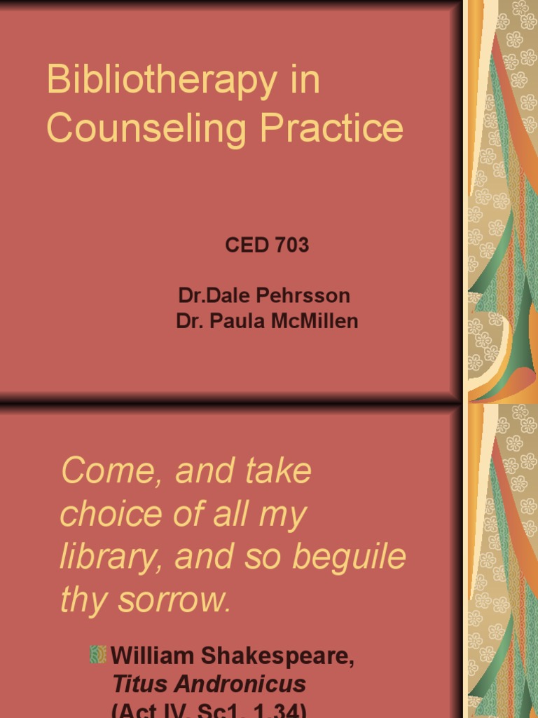 Bibliotherapy Teaching Module | PDF | School Counselor | Psychology
