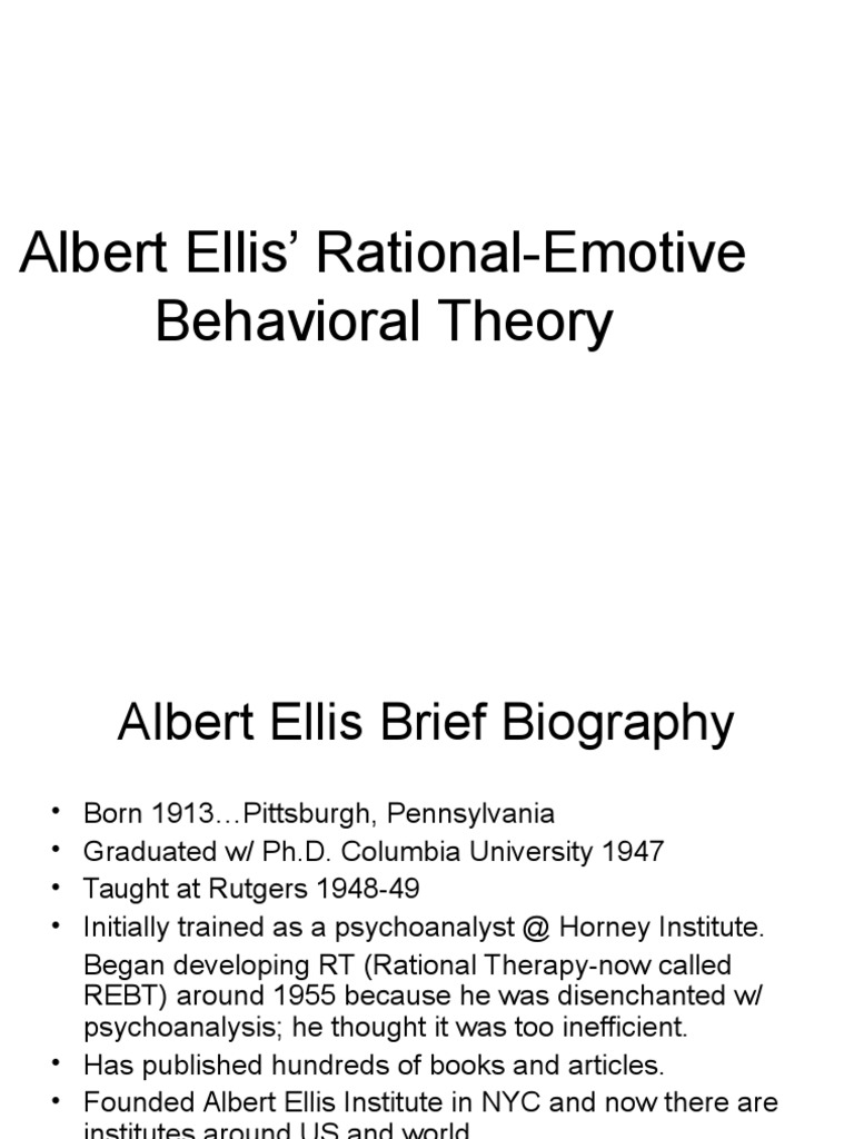 Powerpoint Presentation REBT Final - 2 | PDF | Rational Emotive ...