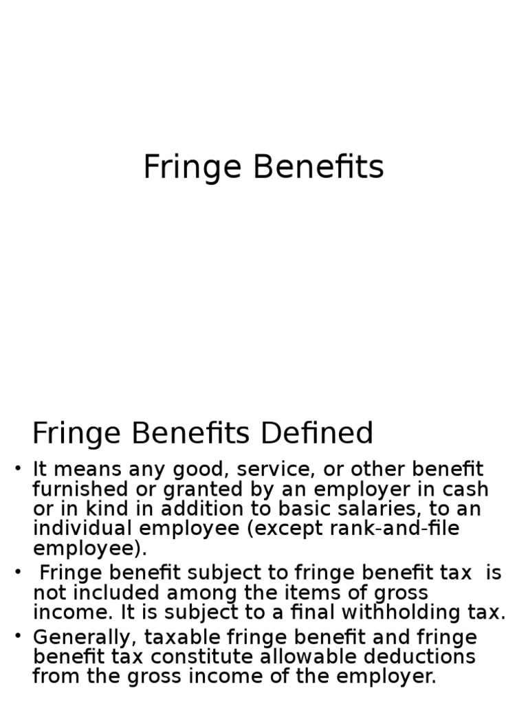 Fringe Benefits | PDF | Employee Benefits | Expense
