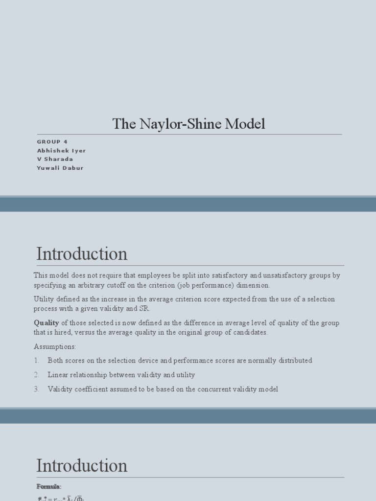Naylor Shine Model | PDF