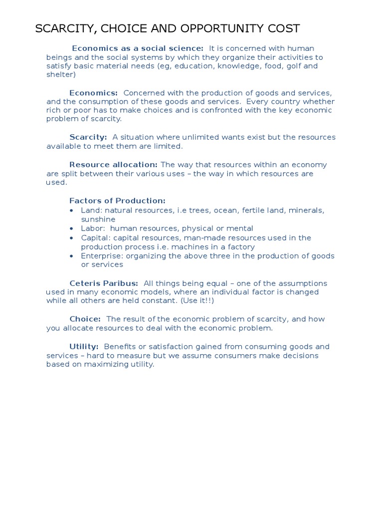Foundation of Economics Notes | PDF | Factors Of Production ...