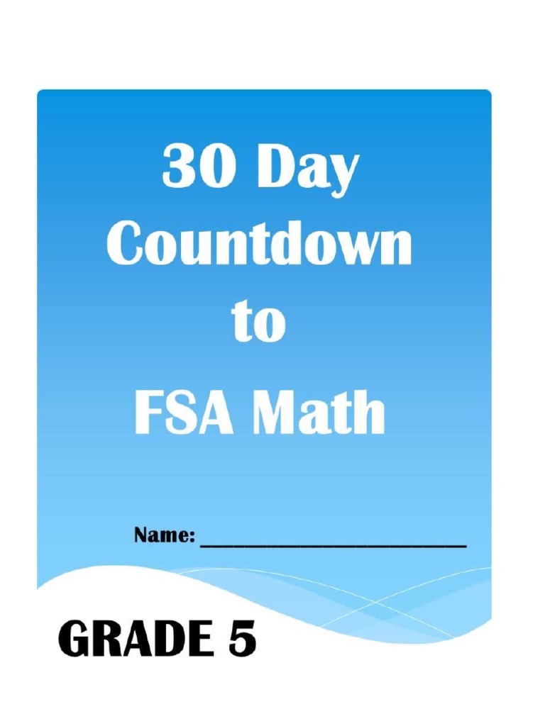 30 Day Countdown To Math Fsa - Grade 5 | PDF | Rectangle | Volume