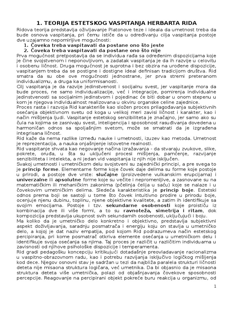 Estetsko Vaspitanje 39 | PDF