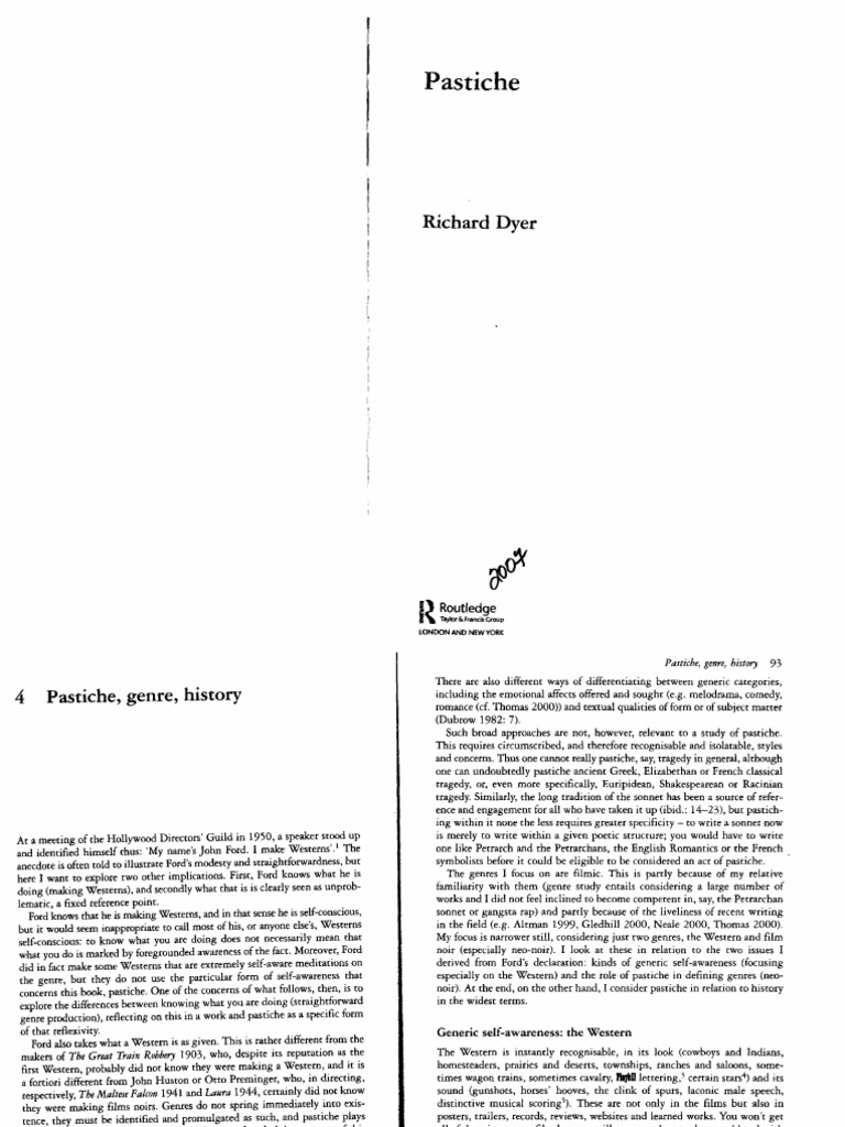 Richard Dyer Pastiche | PDF | Western (Genre) | Tragedy