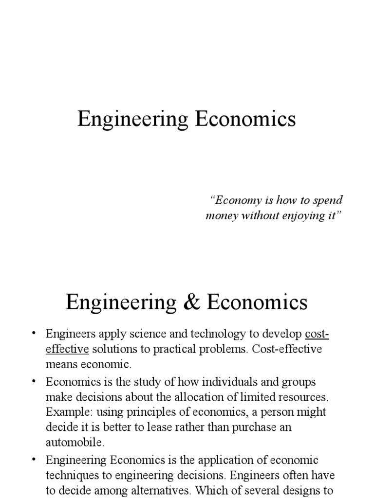 Engineering Economics Essentials | PDF | Interest | Present Value