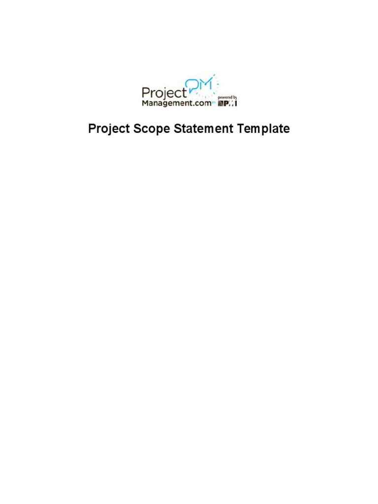 Project Scope Statement Template | PDF | Project Management | Risk ...