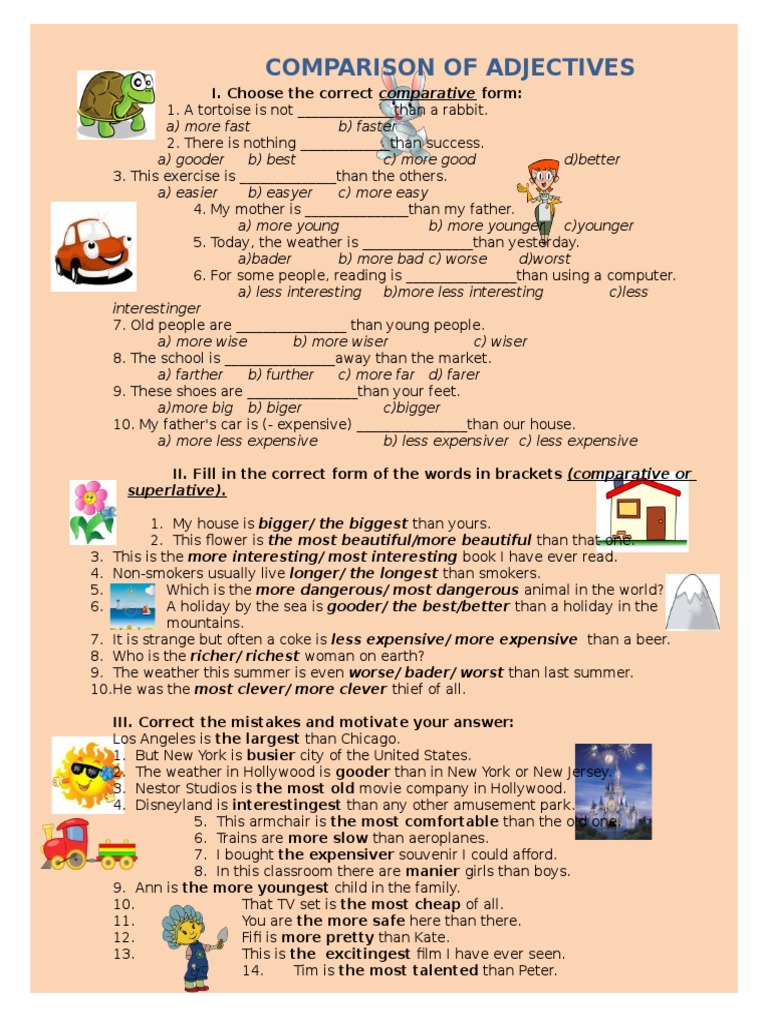 The Degrees of Comparison Test | PDF