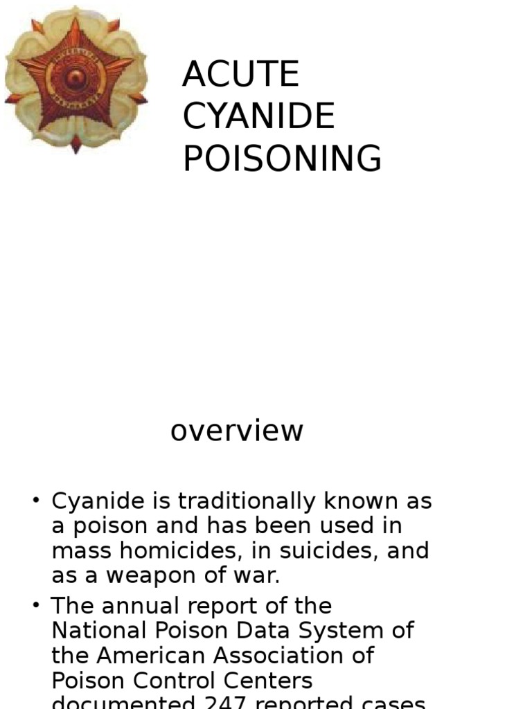 ACUTE CYANIDE POISONING .ppt | Cyanide | Adenosine Triphosphate
