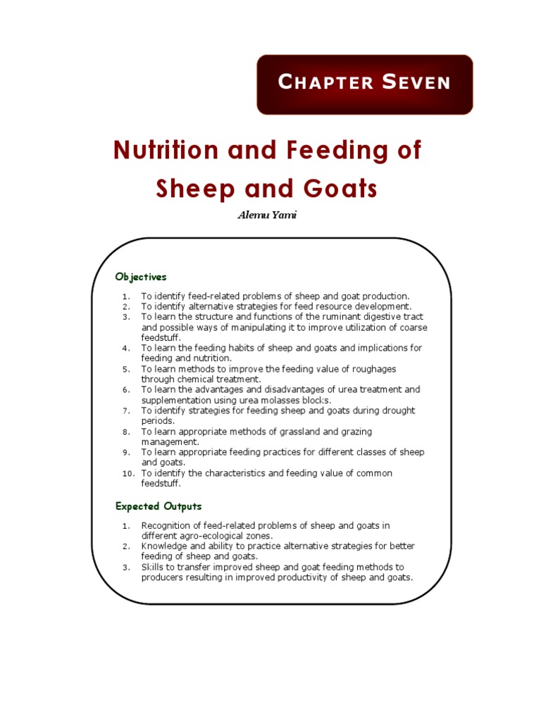 Sheep and Goat Nutrition Strategies | PDF | Ruminant | Goat