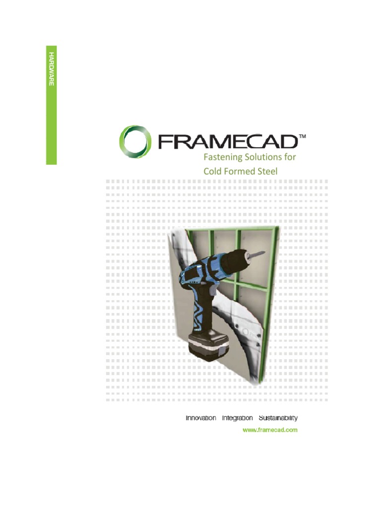 FRAMECAD Fasteners Full | PDF | Framing (Construction) | Screw