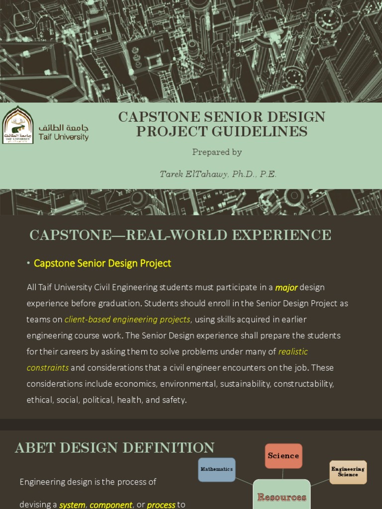 Capstone Senior Design Project Guidlines | PDF | Engineering Design ...