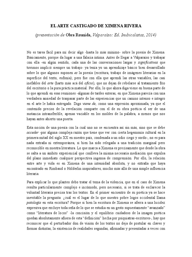 El Arte Castigado de Ximena Rivera | PDF | Poesía | Charles Baudelaire