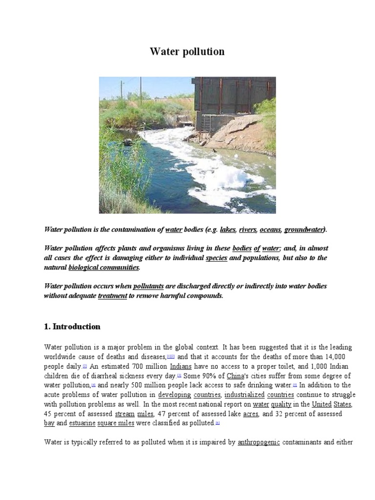Water Pollution | PDF