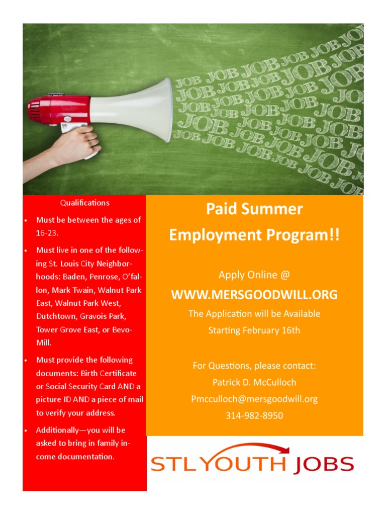 St. Louis Paid Summer Job Eligibility | PDF | Social Science
