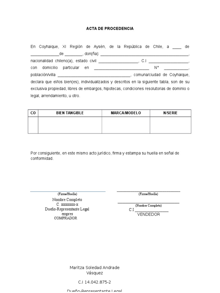 Formato Acta Procedencia | PDF