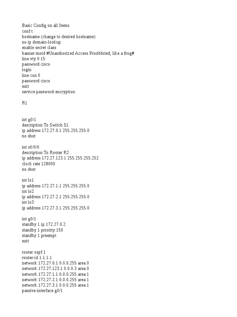 Ccna 3 Ospf Configuration | PDF | Router (Computing) | Computer Network