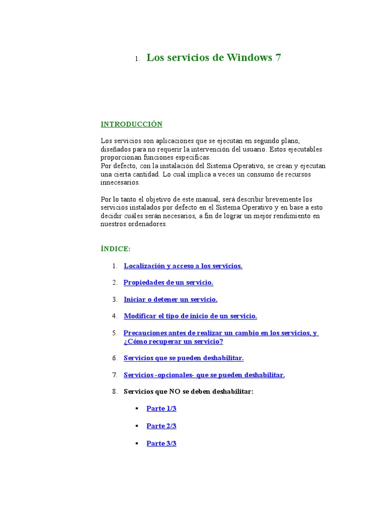 Los Servicios de Windows 7 | PDF | sistema de nombres de dominio ...