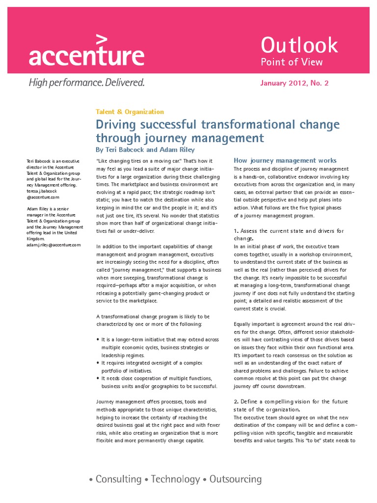 Accenture Outlook Driving Successful Change Through Journey Management ...