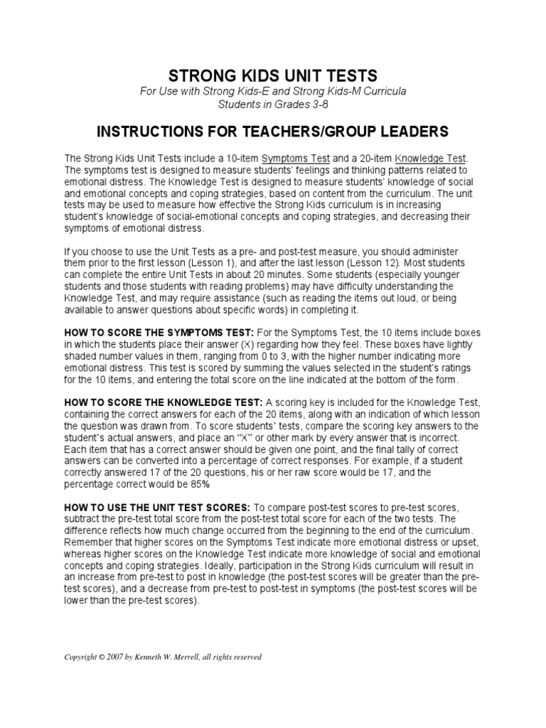 Strong Kids | PDF | Curriculum | Cognitive Science