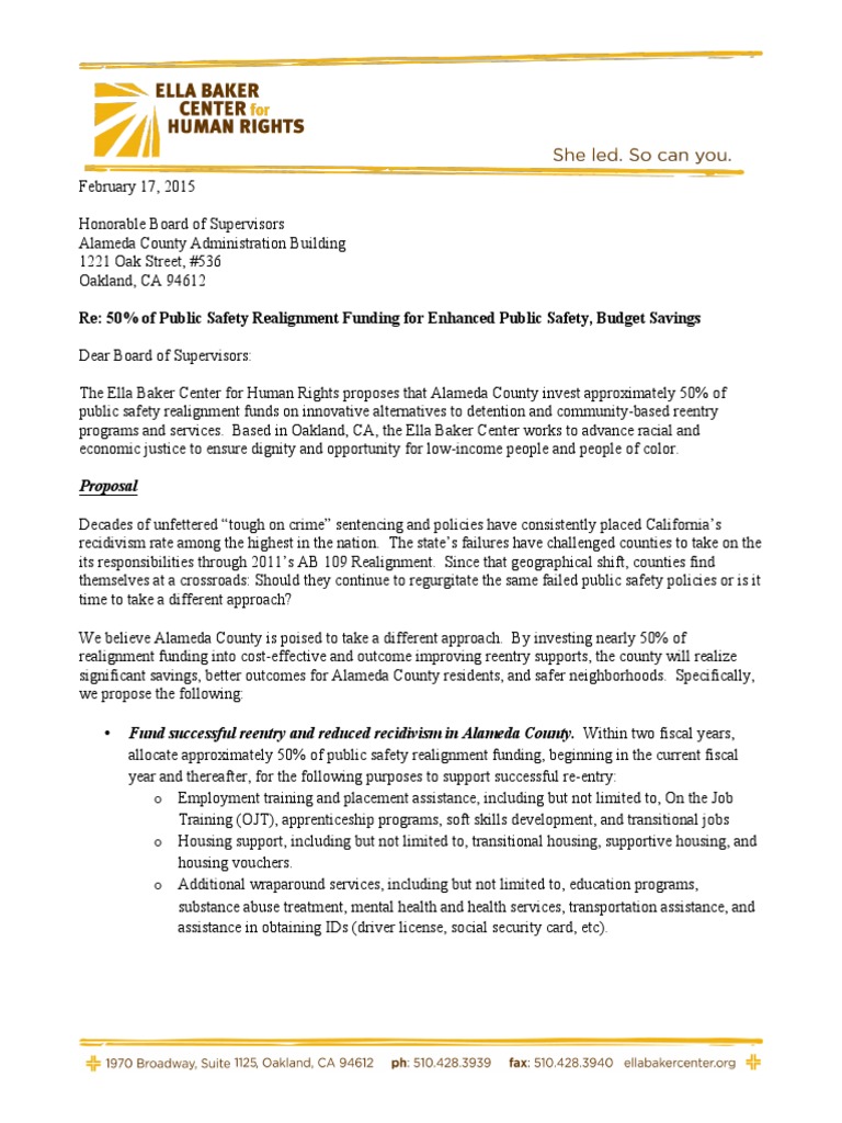 EBC Policy Letter On 50% For Programs & Services | PDF | Recidivism ...