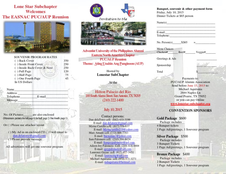 AUP/PUC ALUMNI EASNAC Reunion Brochure | PDF | Lifestyle