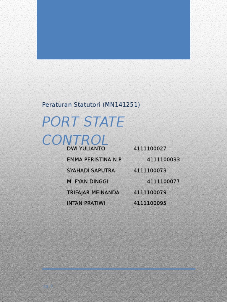 Port State Control | PDF