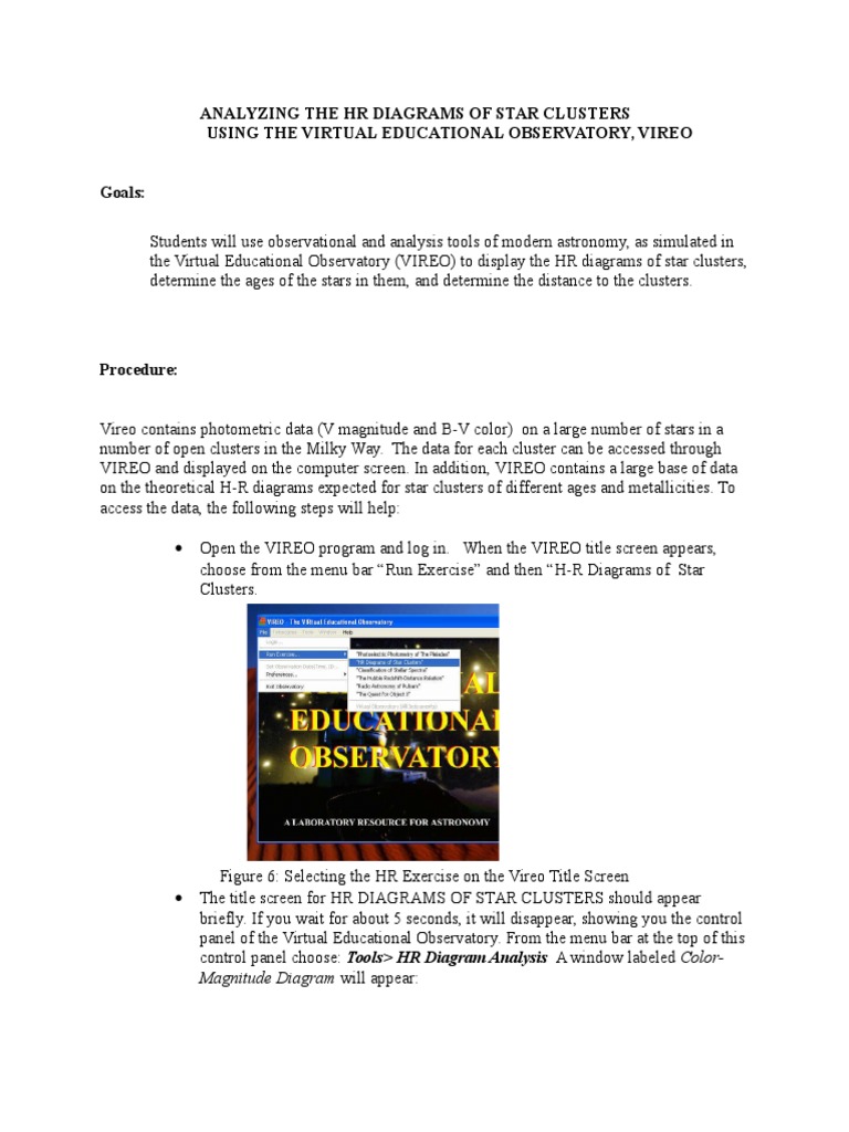 H-R Diagrams of Star Cluster Lab | PDF | Stars | Astrophysics