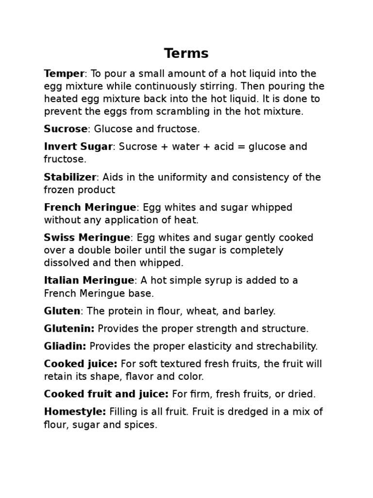 Glossary | PDF | Cooking, Food & Wine | Wellness