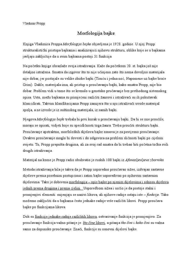 Vladimir Propp | PDF
