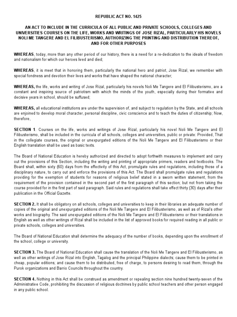 Ra 1425 | PDF | Philippines | Religion And Belief
