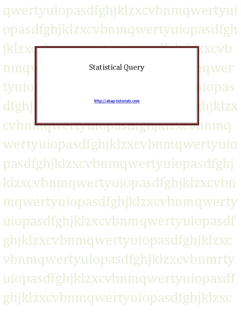 Abap Statistical Query Pdf Icon Computing Computer Data