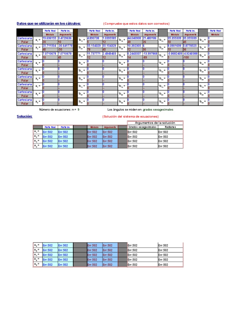 Matriz Compleja | PDF | Número complejo | Microsoft Excel