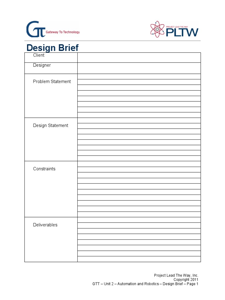 Design Brief Template | PDF