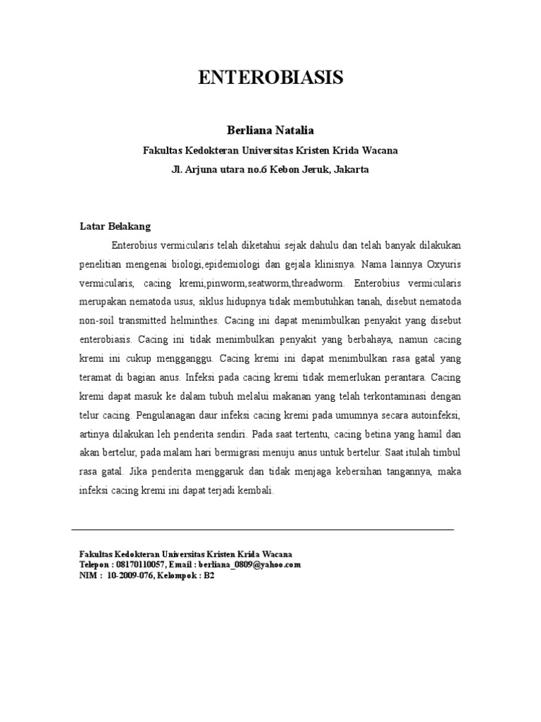 (Skenario 3) ENTEROBIASIS | PDF