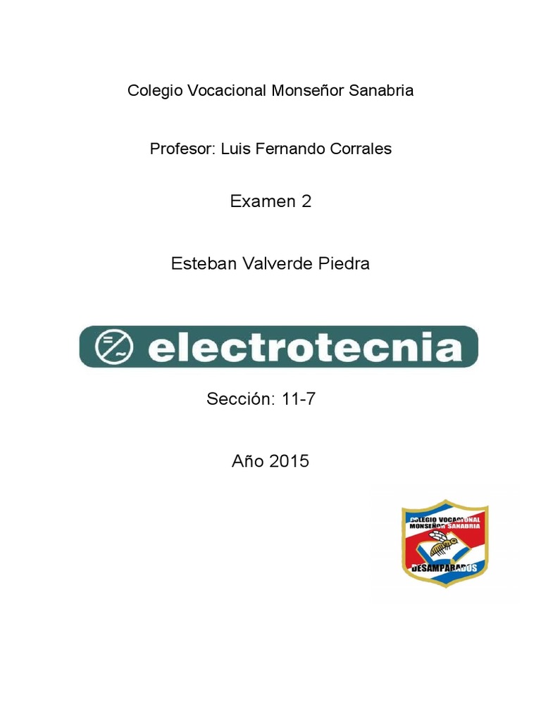 Examen 2.. | PDF | Corriente eléctrica | voltaje