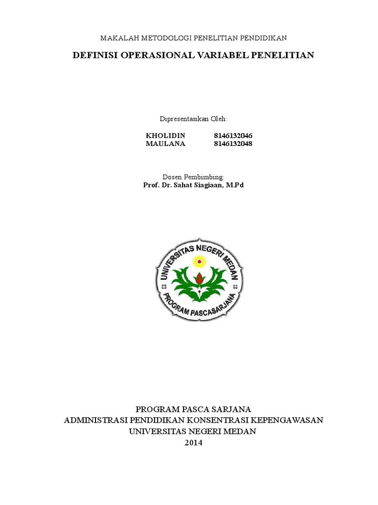 Makalah Definisi Operasional Variabel | PDF | Karier & Perkembangan ...