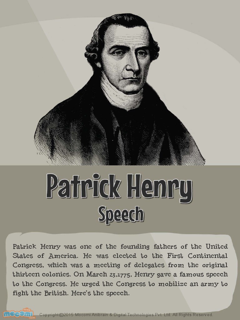 Patrick Henry Speech - Inspirational Speech | PDF | Founding Fathers Of ...