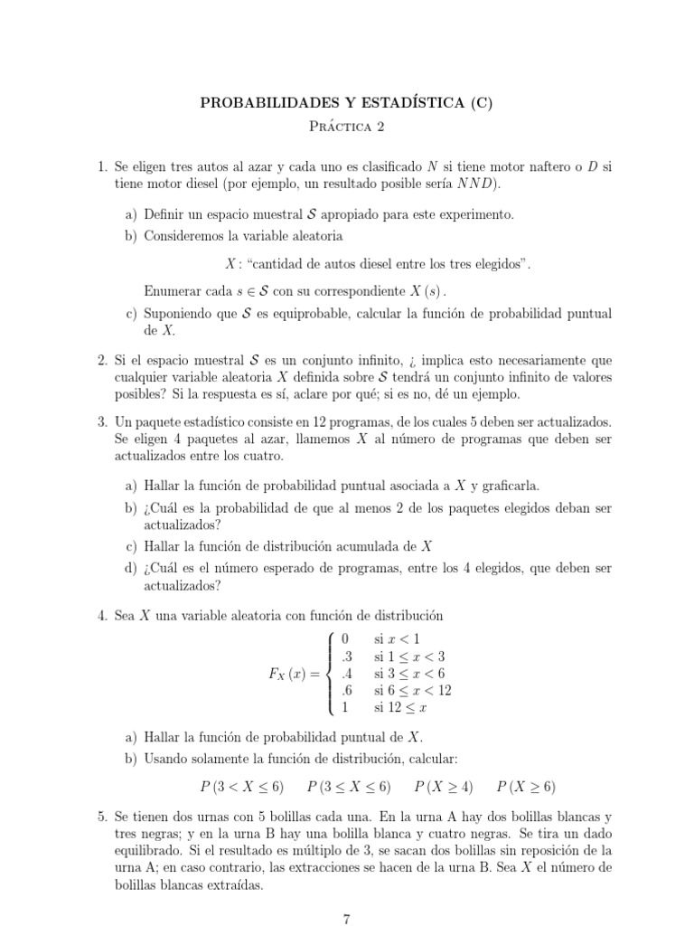 Practica 2 | PDF | Variable aleatoria | Probabilidad