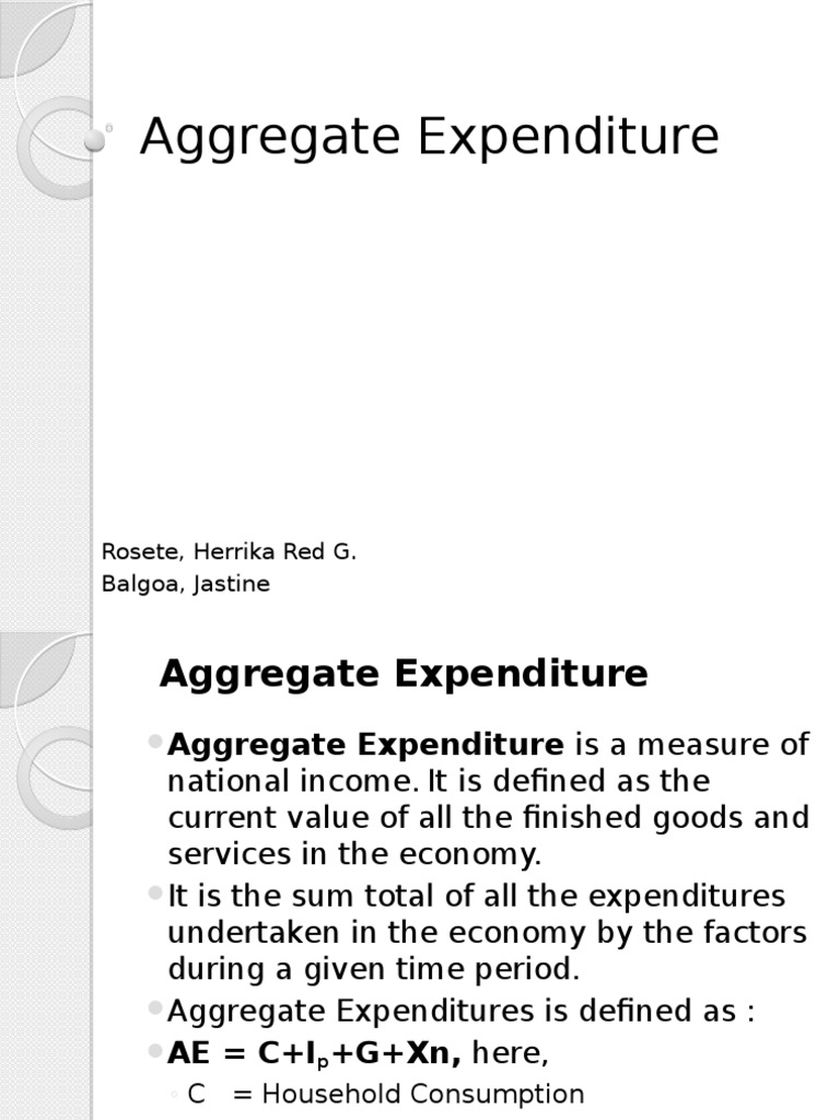 Aggregate Consumption Expenditure | PDF | Macroeconomics | Economics