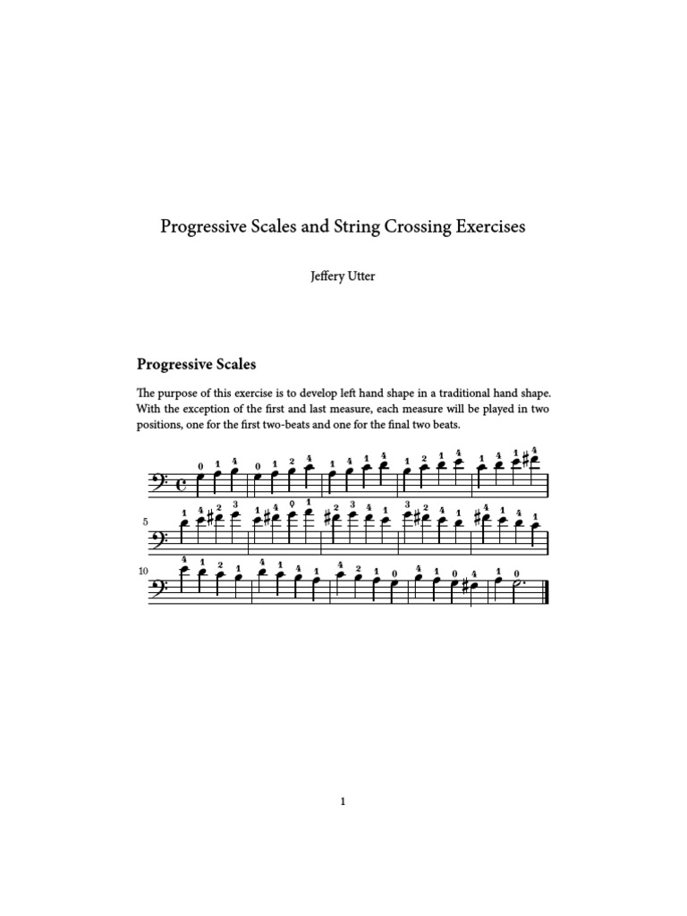 Progressive Scales and String Crossing Exercises | PDF | Home & Garden