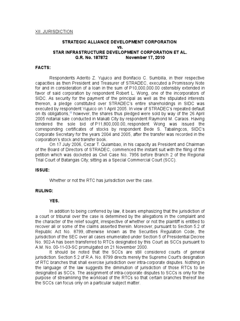 Strategic Alliance Development Corporation vs. Star Infrastructure ...