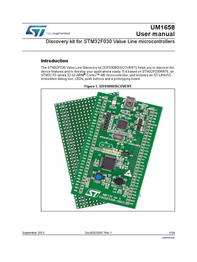 UM1658 User Manual: Discovery Kit For STM32F030 Value Line Microcontrollers | PDF | Electronic ...