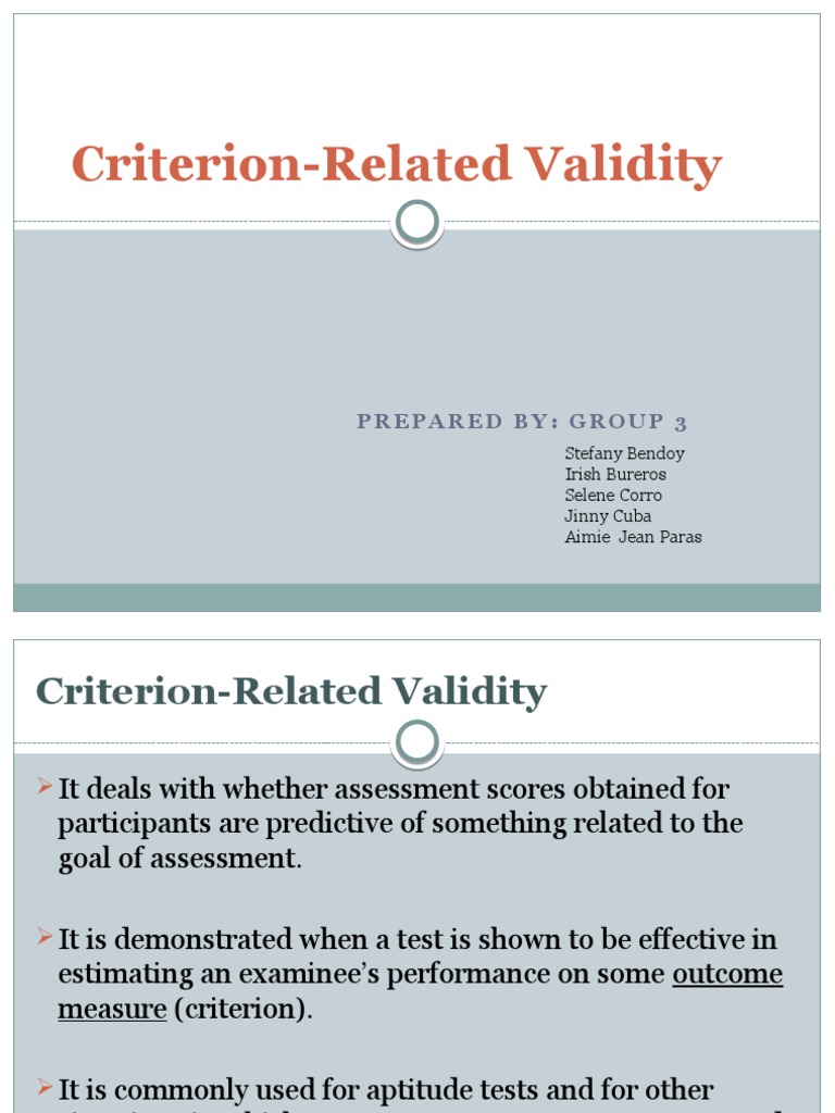 Criterion Related Validity