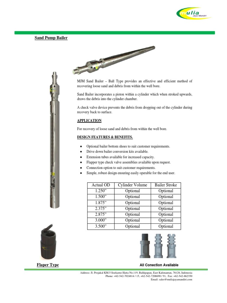 Wireline Sand Pump Bailer | PDF