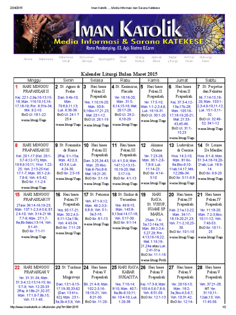 Kalender Liturgi .... | PDF