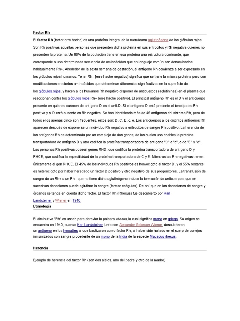 Entendiendo el Factor Rh y su Herencia | PDF | Tipo de sangre | Tejido ...