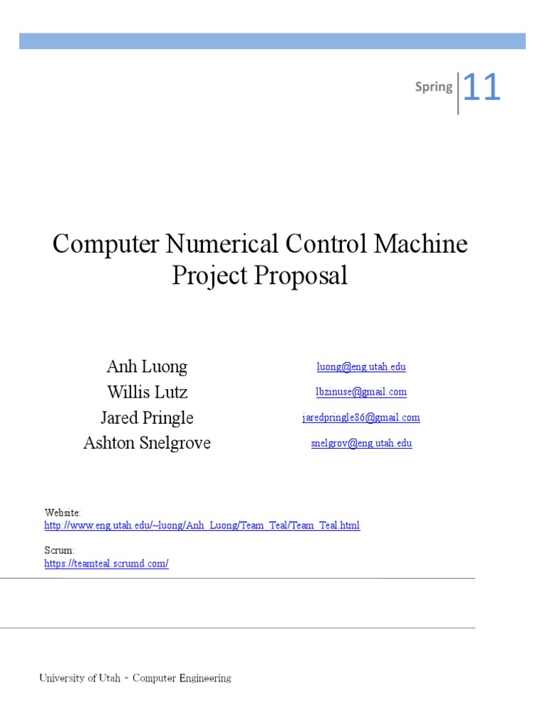 CNC Machine Project Proposal | PDF | Microcontroller | Electronic Circuits